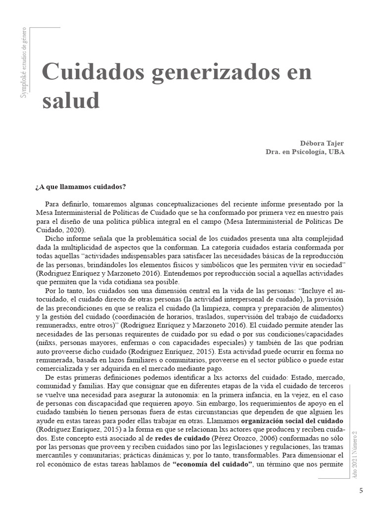 Cuidados Generizados en Salud | PDF | Masculinidad | Mujer