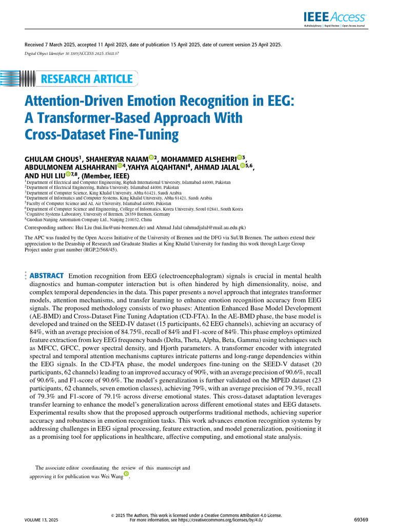 Transformer-Based EEG Emotion Recognition | PDF | Spectral Density ...