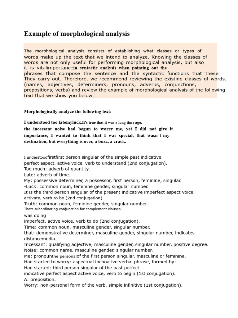 Morphological Analysis Explained | PDF | Verb | Grammatical Number