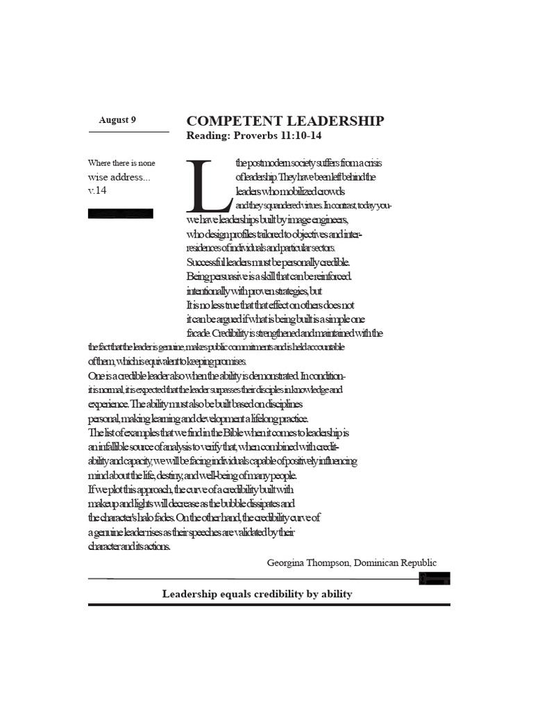 Competent Leadership | PDF