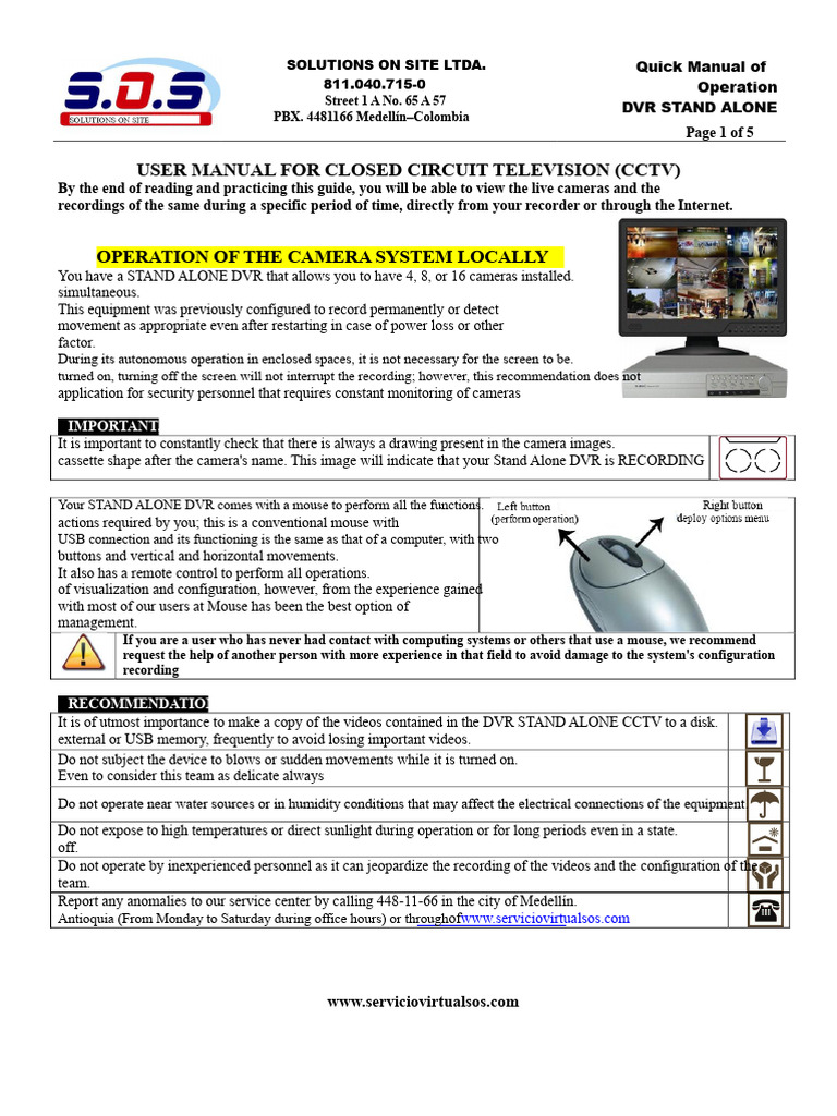 Stand-Alone DVR Operation Manual | PDF | Button (Computing) | Digital ...