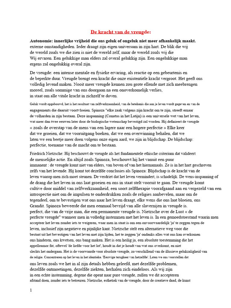 De Kracht Van de Vreugde | PDF