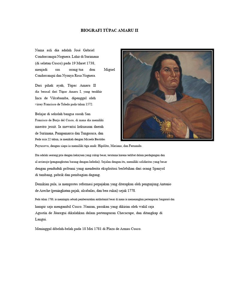 Biografi Túpac Amaru II | PDF