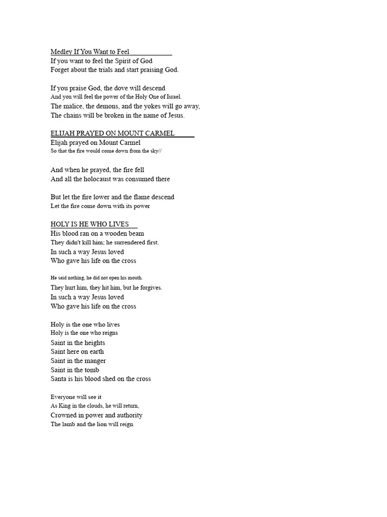 Medley If You Want To Feel | PDF