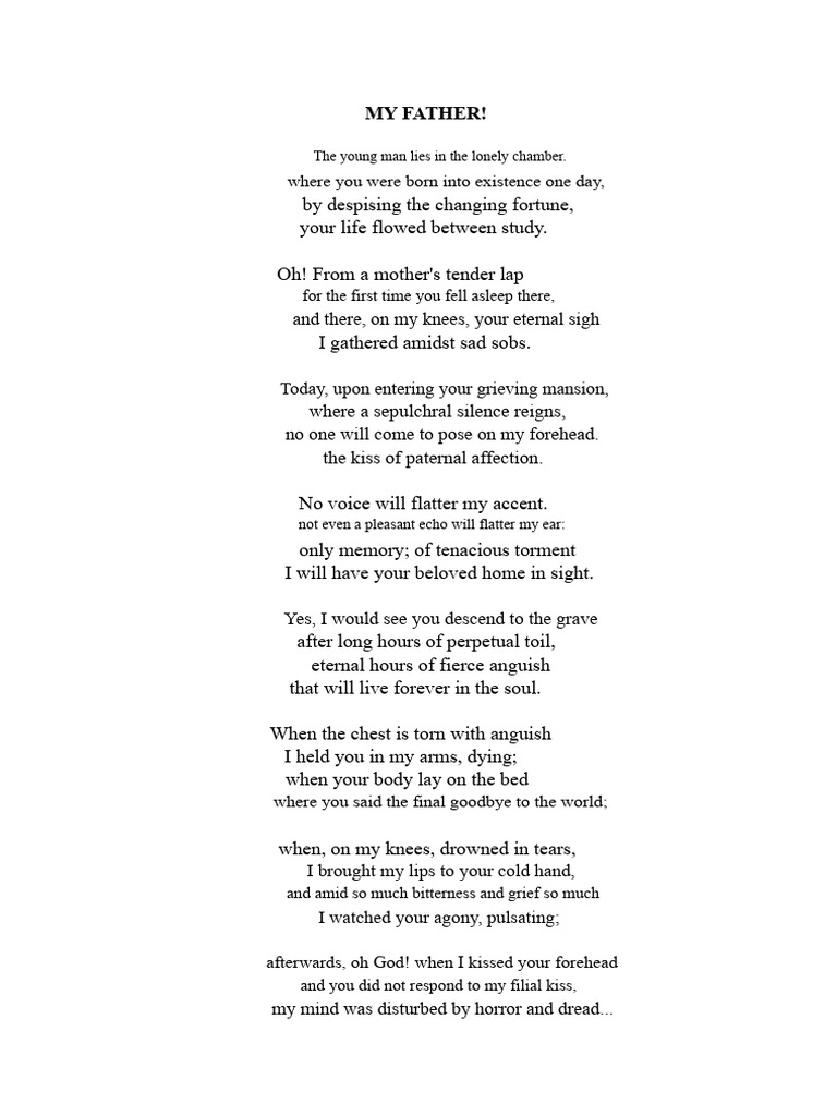 Poem My Father, by Salomé Ureña | PDF