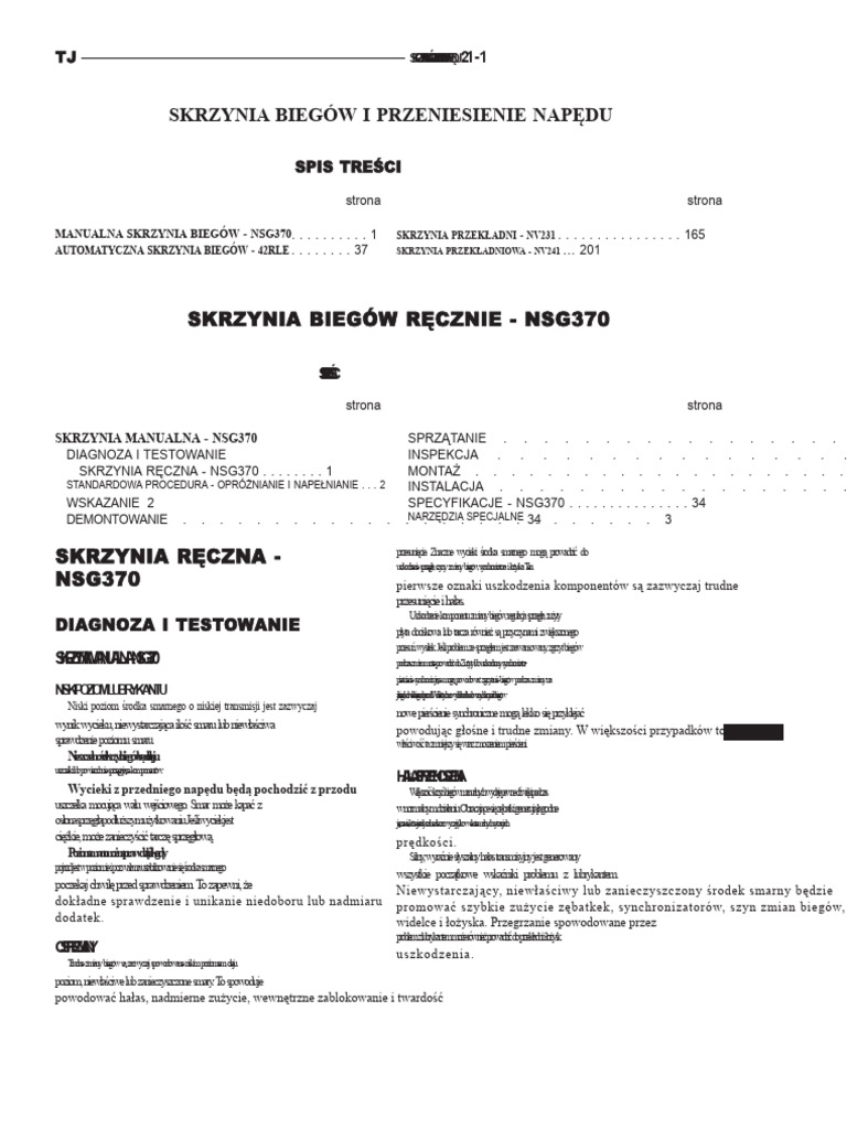 NSG370 Manualna Skrzynia Biegów | PDF