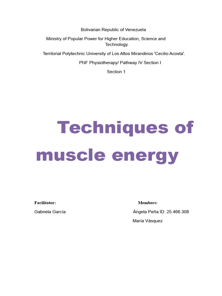 Muscle Energy Techniques in Physiotherapy | PDF | Skeletal Muscle ...