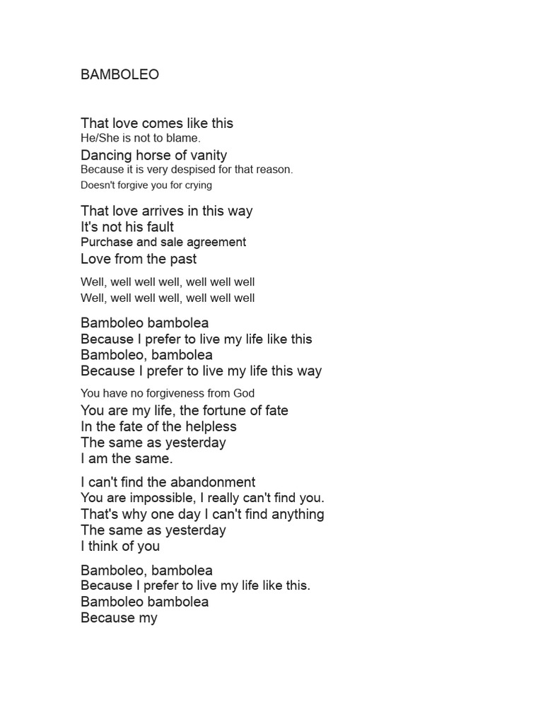 Bamboleo Lyrics | PDF