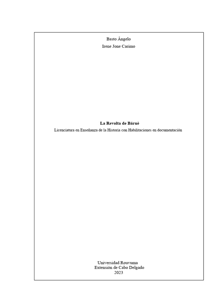 La Revuelta de Barue RETIF | PDF | Mozambique