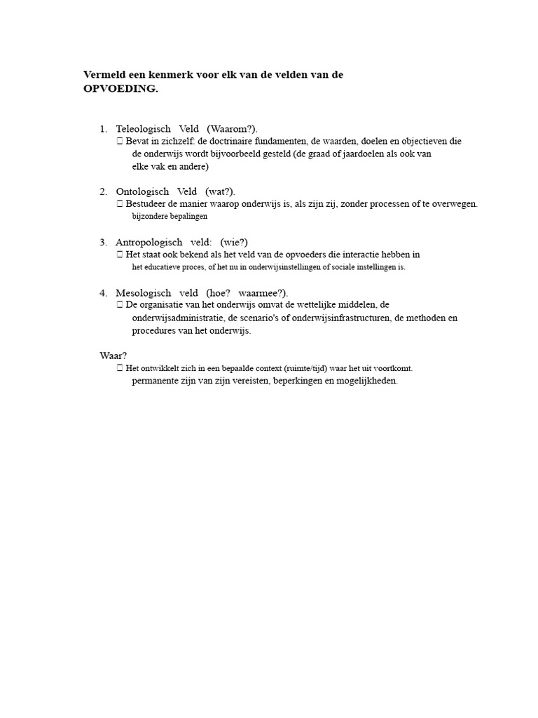 Velden Van Het Onderwijs. | PDF