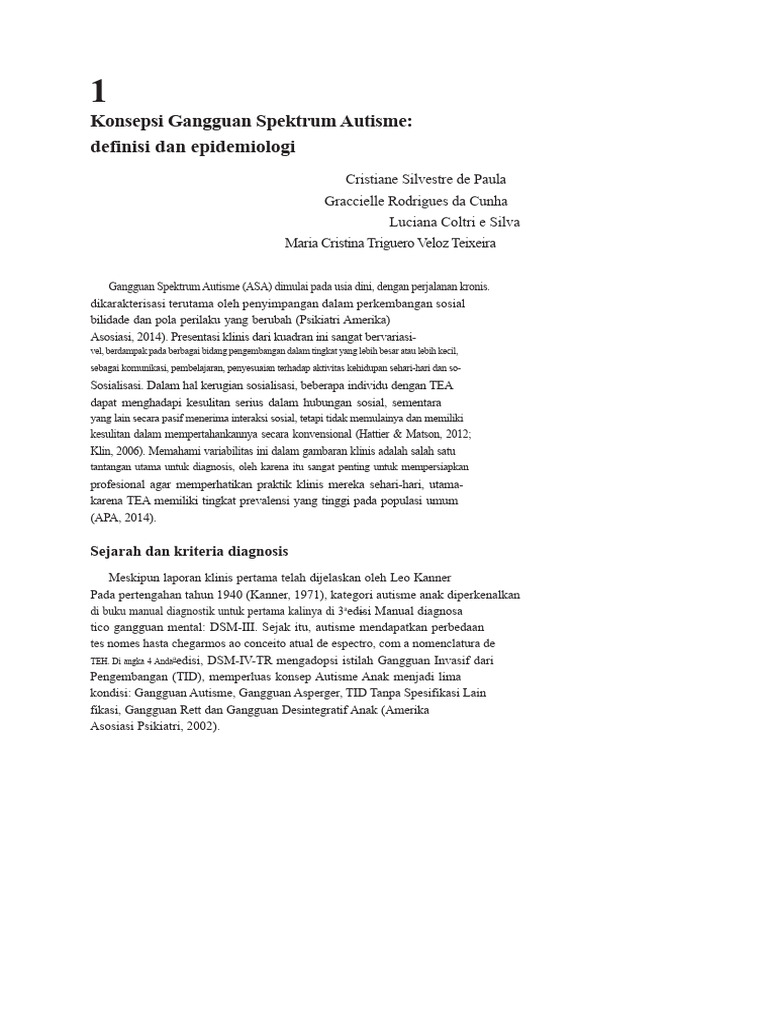 Definisi dan Epidemiologi Gangguan Autisme | PDF