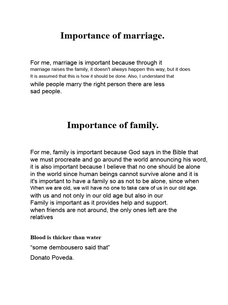 Importance of Marriage | PDF