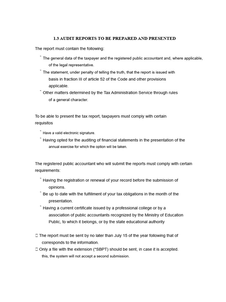 1.3 Audit Reports To Prepare and Present | PDF