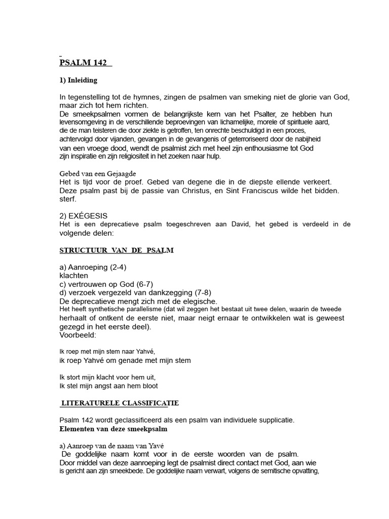 Psalm 142 Analyse | PDF