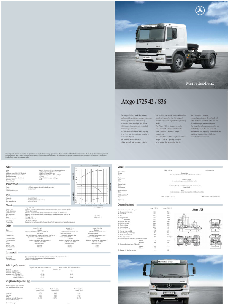 Mercedes-Benz Atego 1725 Truck Overview | PDF | Truck | Anti Lock ...