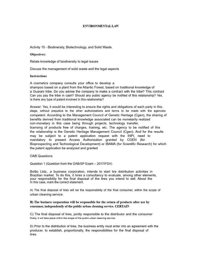 Biodiversity and Biotechnology | PDF | Traditional Knowledge | Waste ...