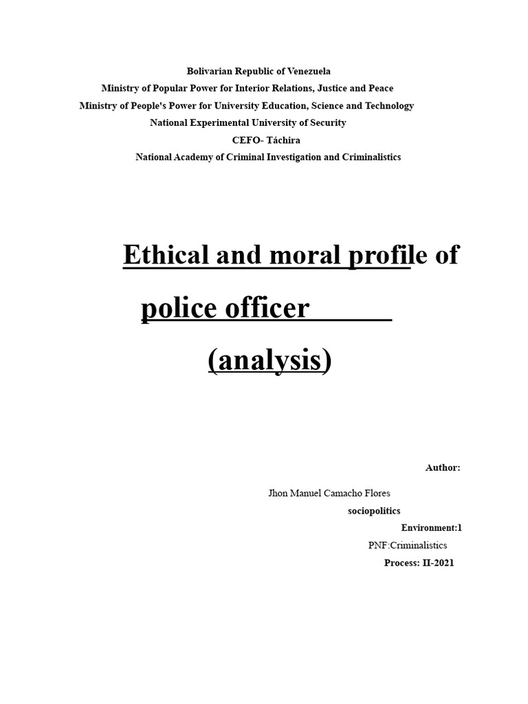 Ethical Profile of Police Officers in Venezuela | PDF | Police | Rights
