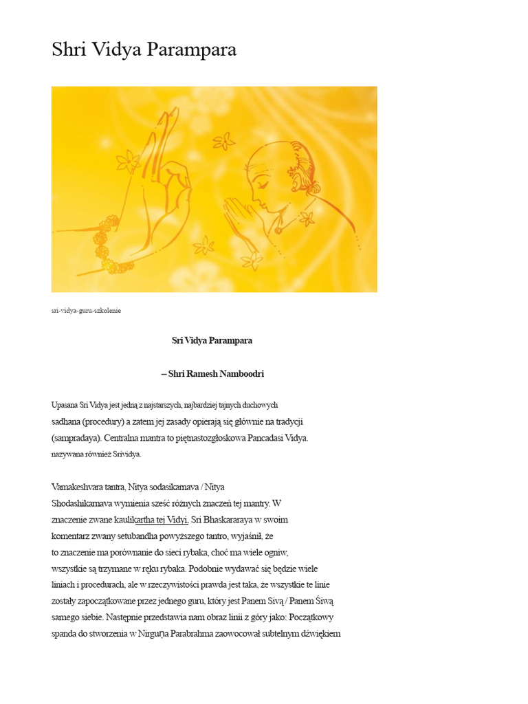 Shri Vidya Parampara - Shrividya Pratishthan | PDF