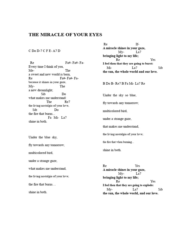 The Miracle of Your Eyes | PDF