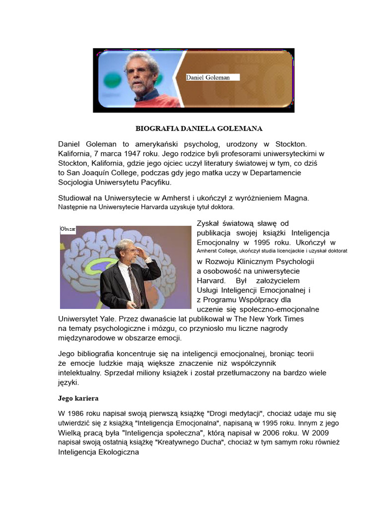 Biografia Daniel Goleman | PDF