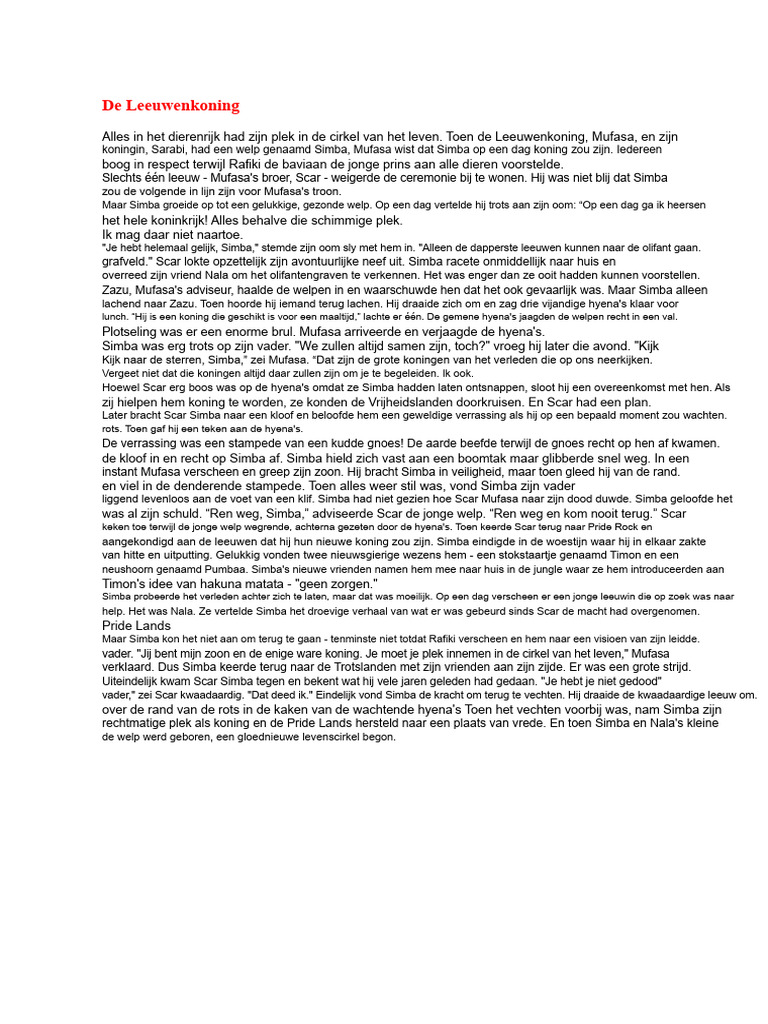 De Leeuwenkoning | PDF
