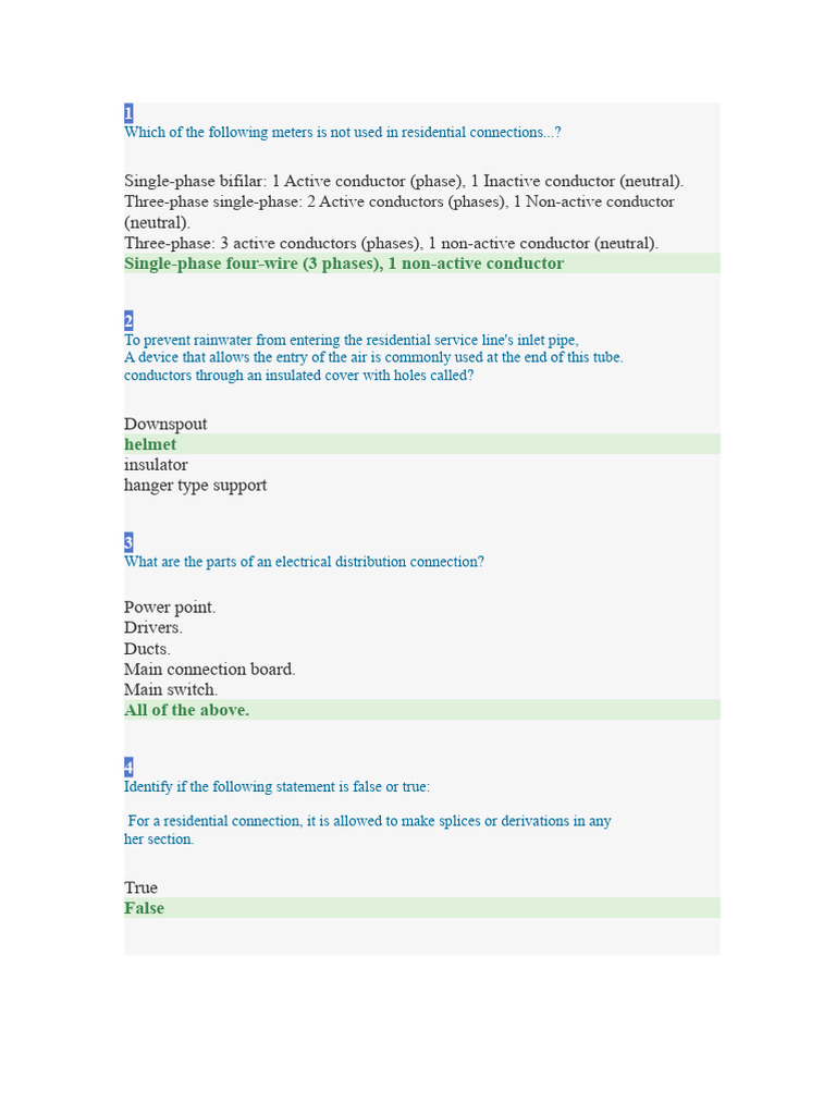 Residential Electrical Connection Guide | PDF