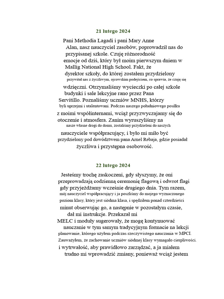 Dziennik Codzienny | PDF