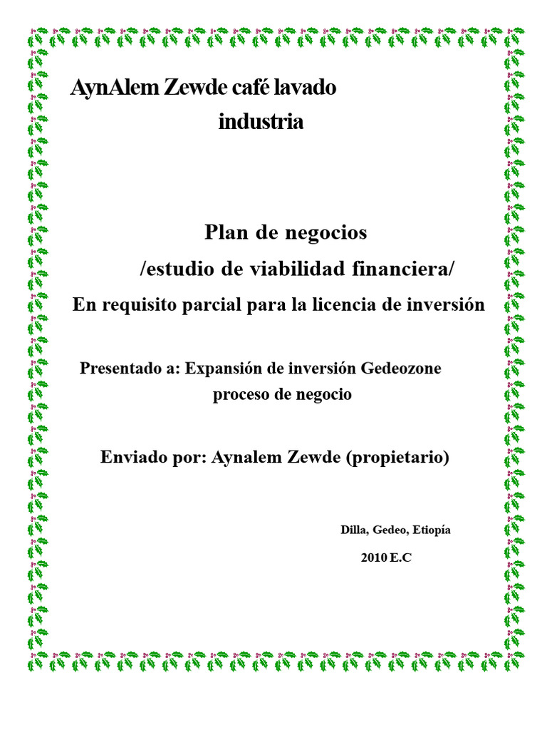 Aynalem Zewde pdf-1 | PDF | café | Mercado (economía)