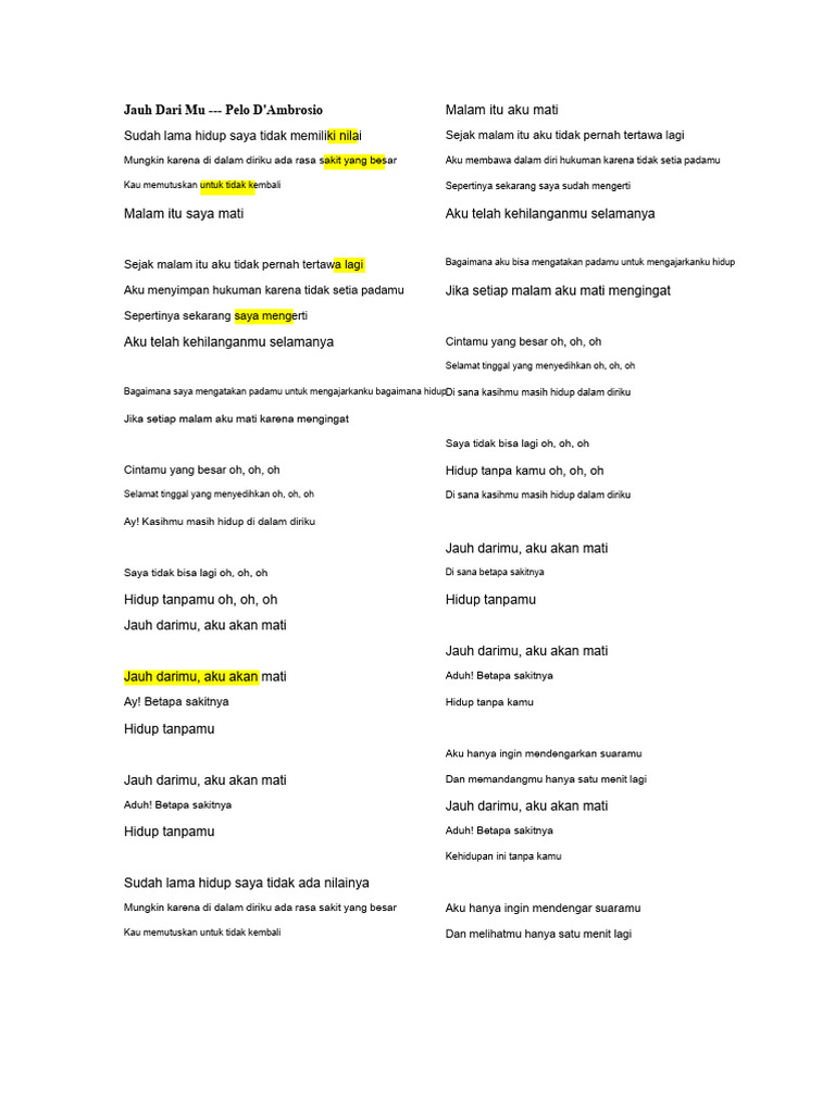 Jauh Dari Mu | PDF