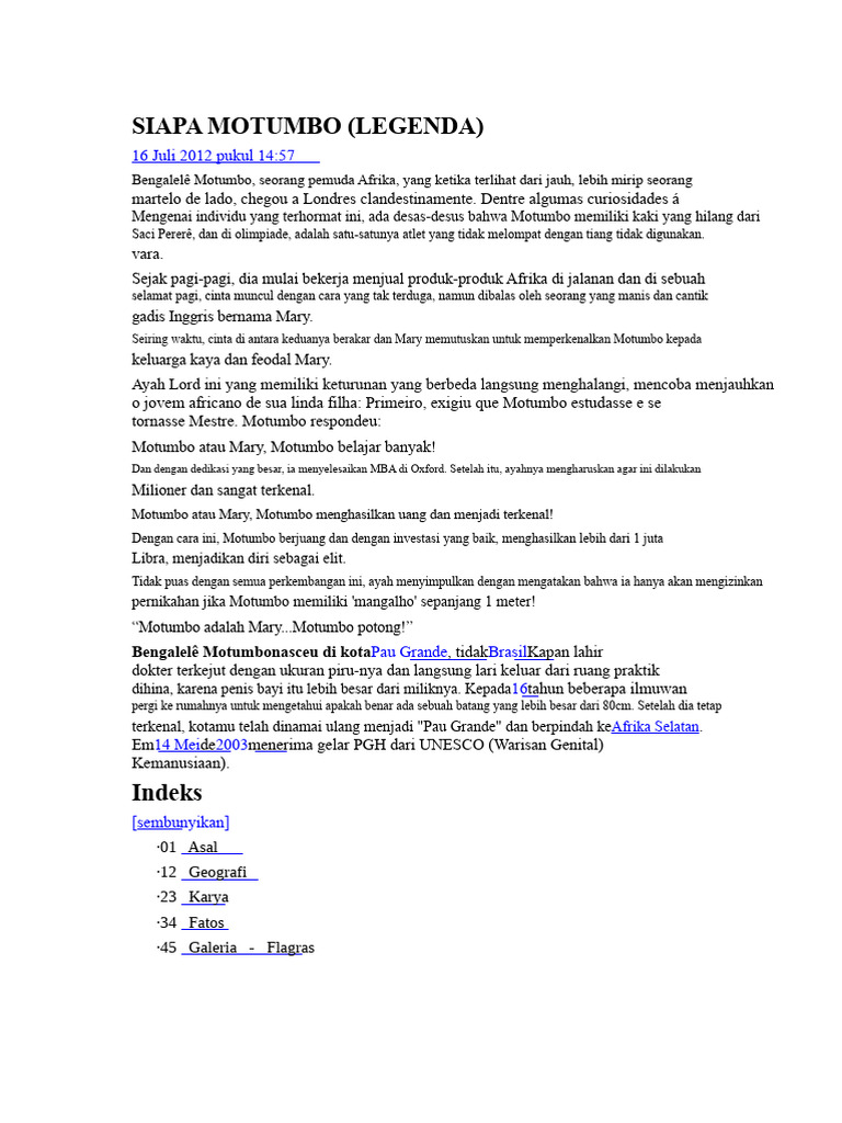 Bengalelê Motumbo | PDF