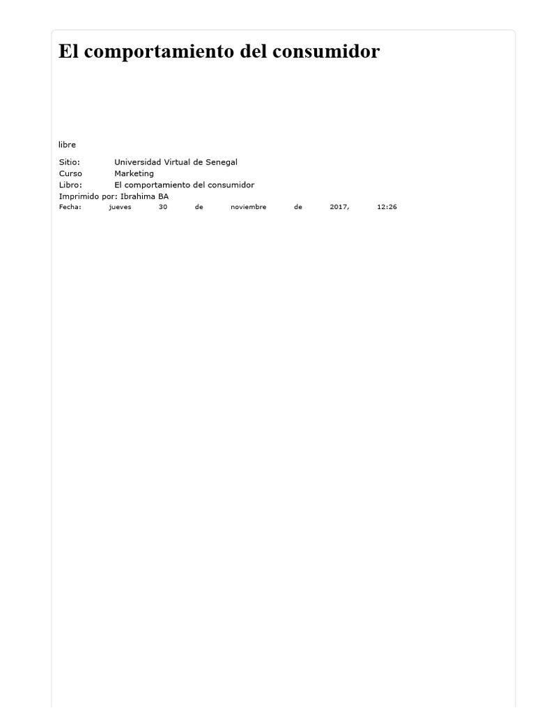 El Comportamiento Del Consumidor | PDF | Comportamiento | Comportamiento del consumidor