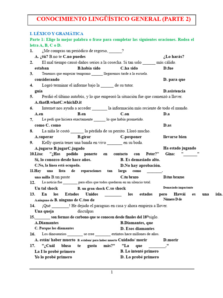 LEXICO-GRAMÁTICA 2 | PDF