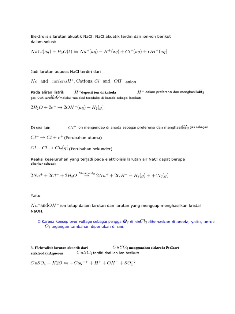Elektrolisis Larutan Air NaCl | PDF
