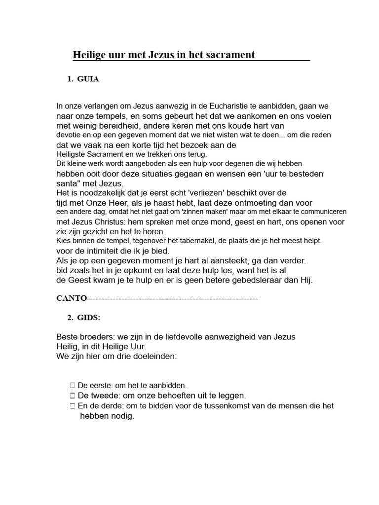 Heilige Uur Jeugdgemeenschap | PDF