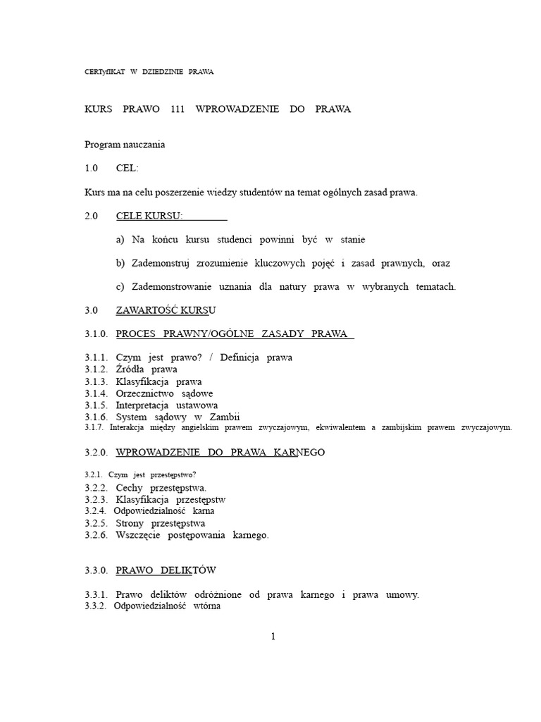 Proces Prawny - Unza | PDF