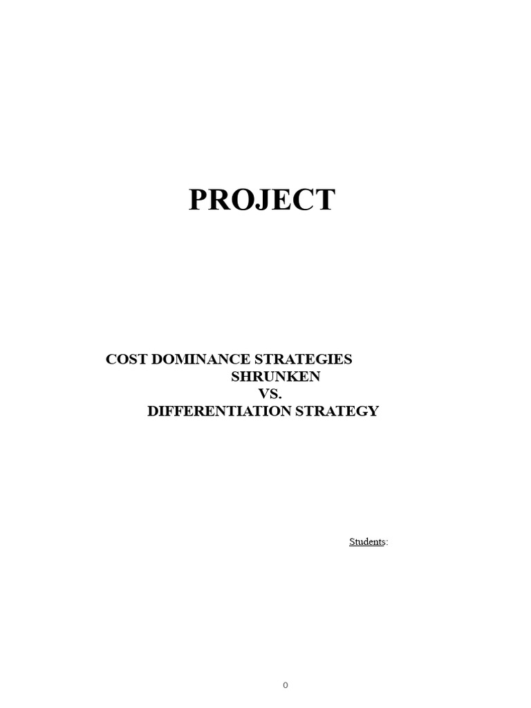 Cost Leadership vs. Differentiation Strategies | PDF | Strategic ...