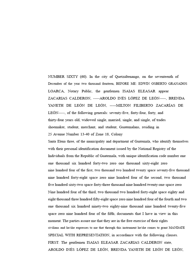 SPECIAL MANDATE REPRESENTATION WRITING. | PDF | Power Of Attorney ...