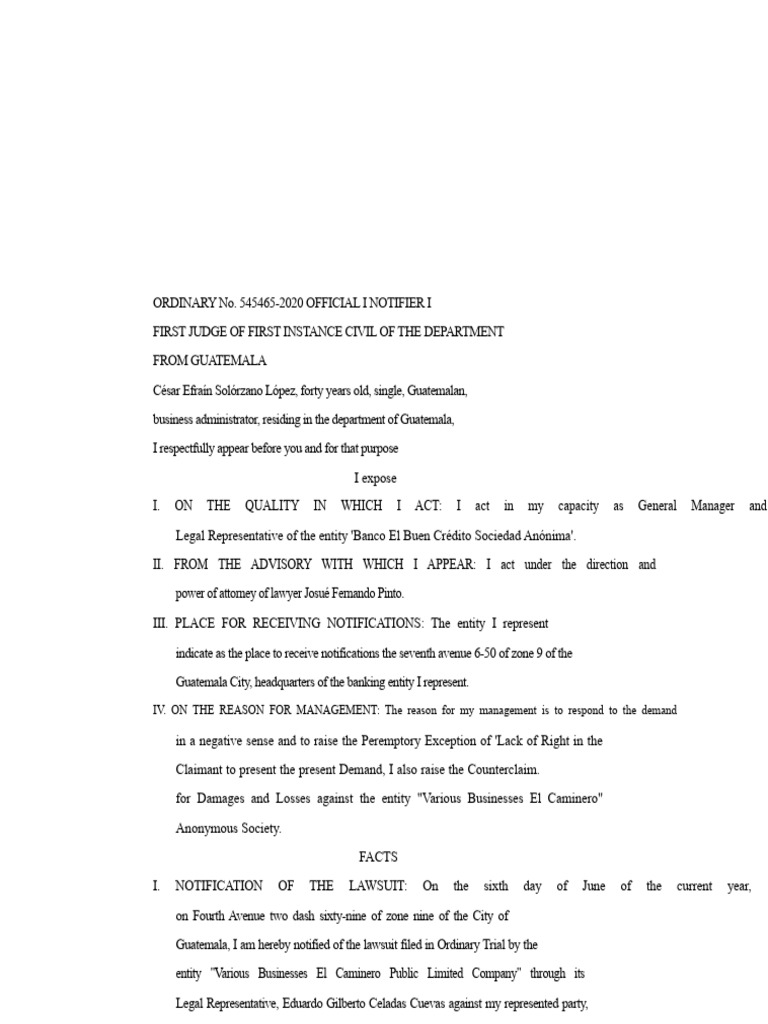 Response Brief To The Lawsuit | PDF | Lawsuit | Damages
