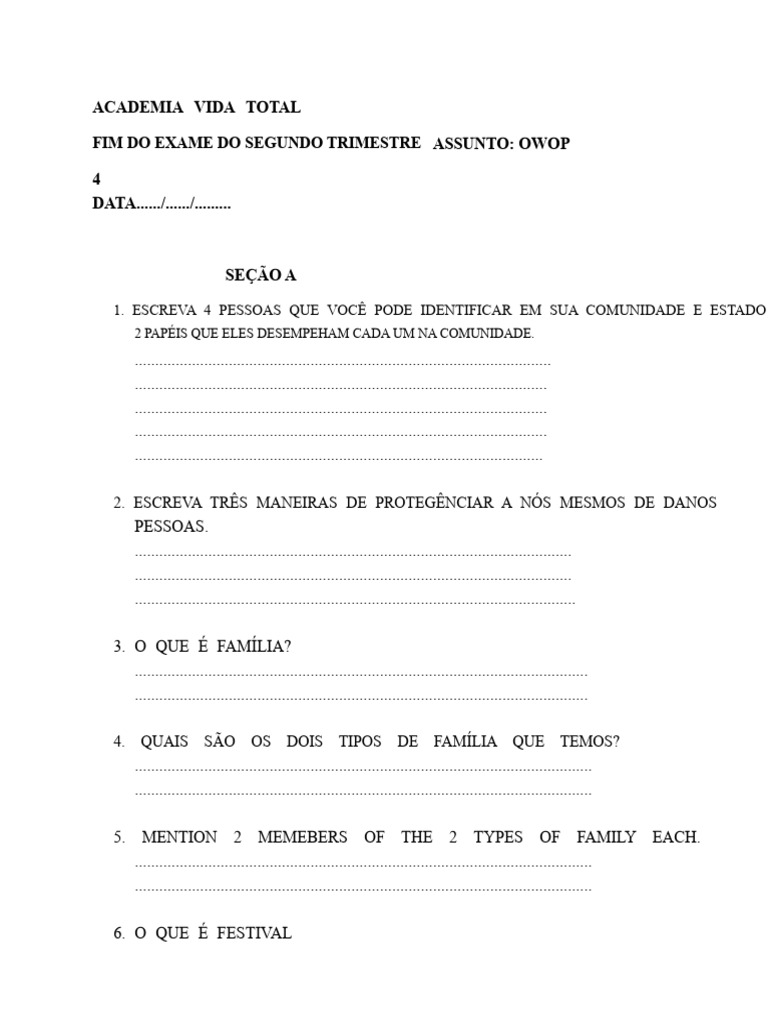 Atividades do Segundo Trimestre OWOP | PDF | Páscoa