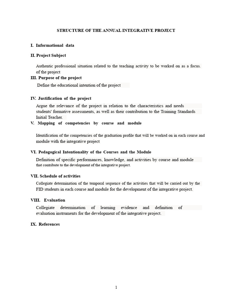 Integrative Project Outline | PDF