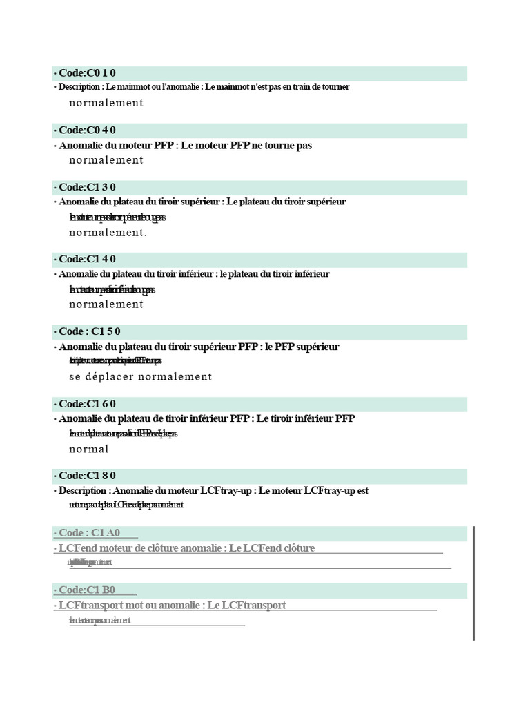 Codes D'erreur Toshiba | PDF
