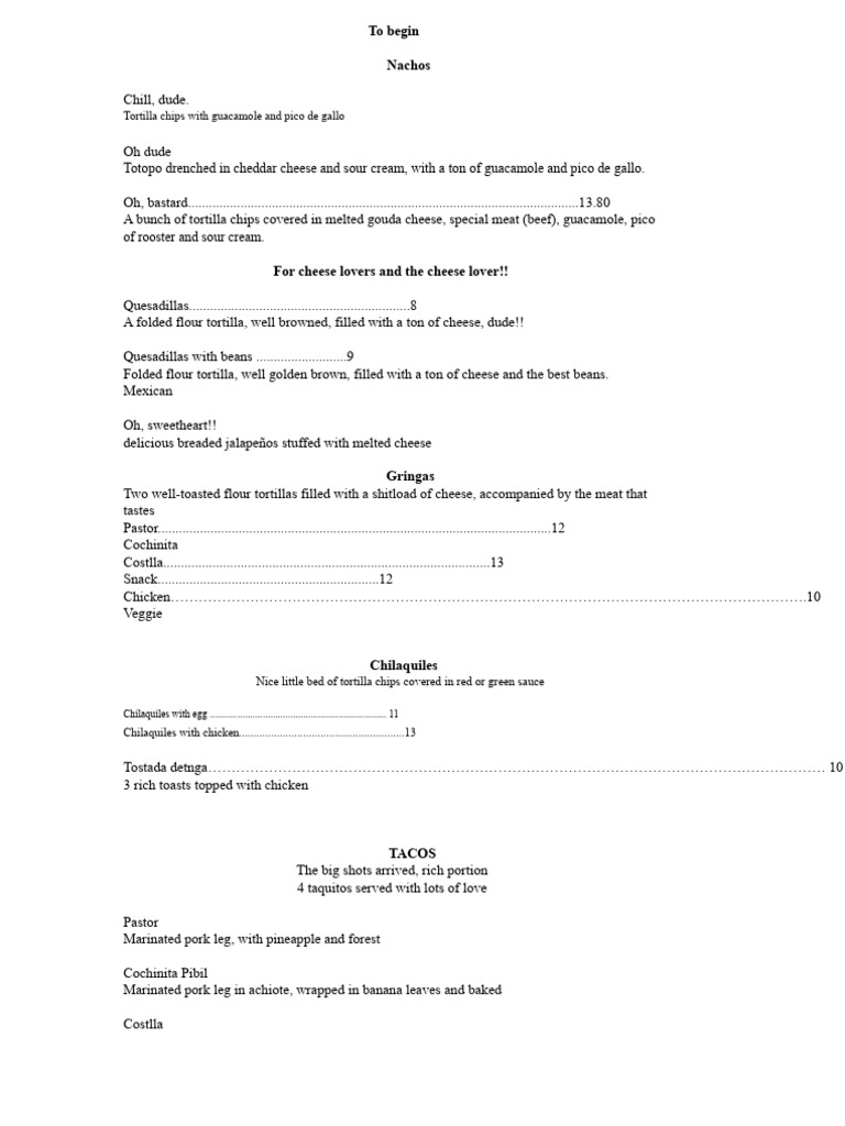 Letter Oh Momma | PDF | Burrito | Mexican Cuisine