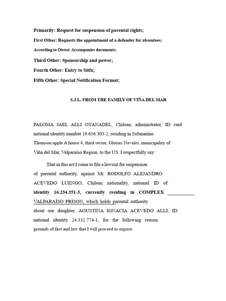 Suspension of Parental Rights Request | PDF | Common Law | Justice