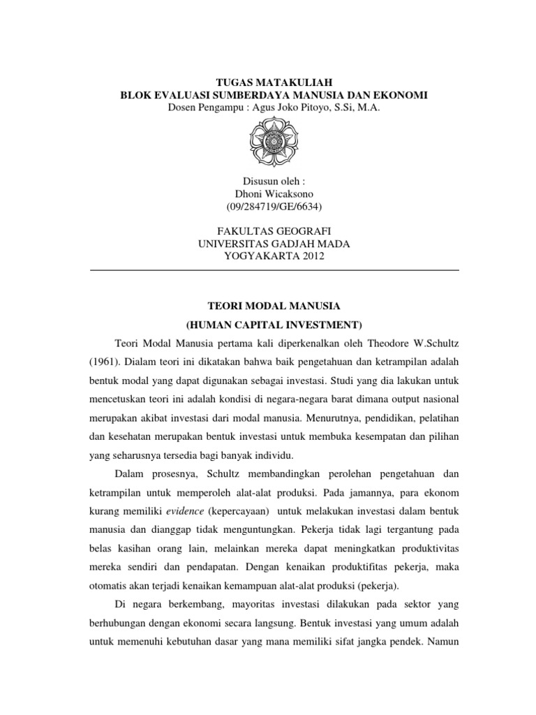 Teori Modal Manusia | PDF