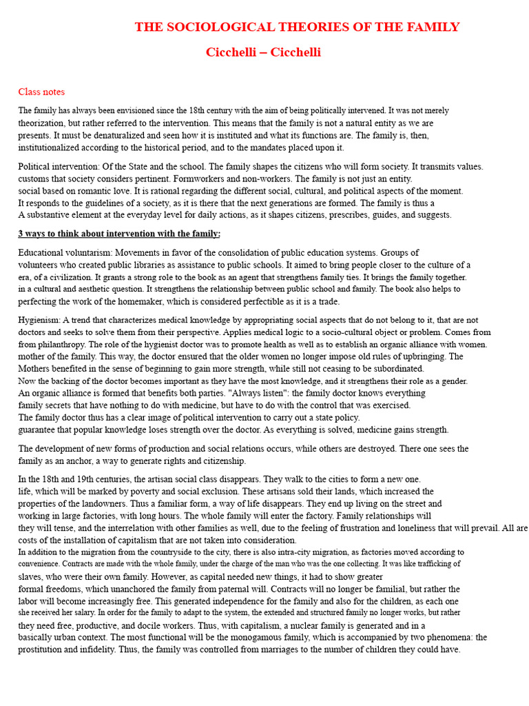 Cicchelli-Cicchelli Summary | PDF | Family | Marriage