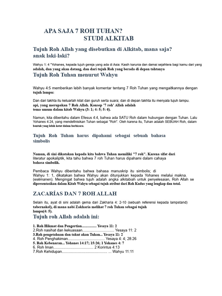 Apa Saja 7 Roh Allah | PDF