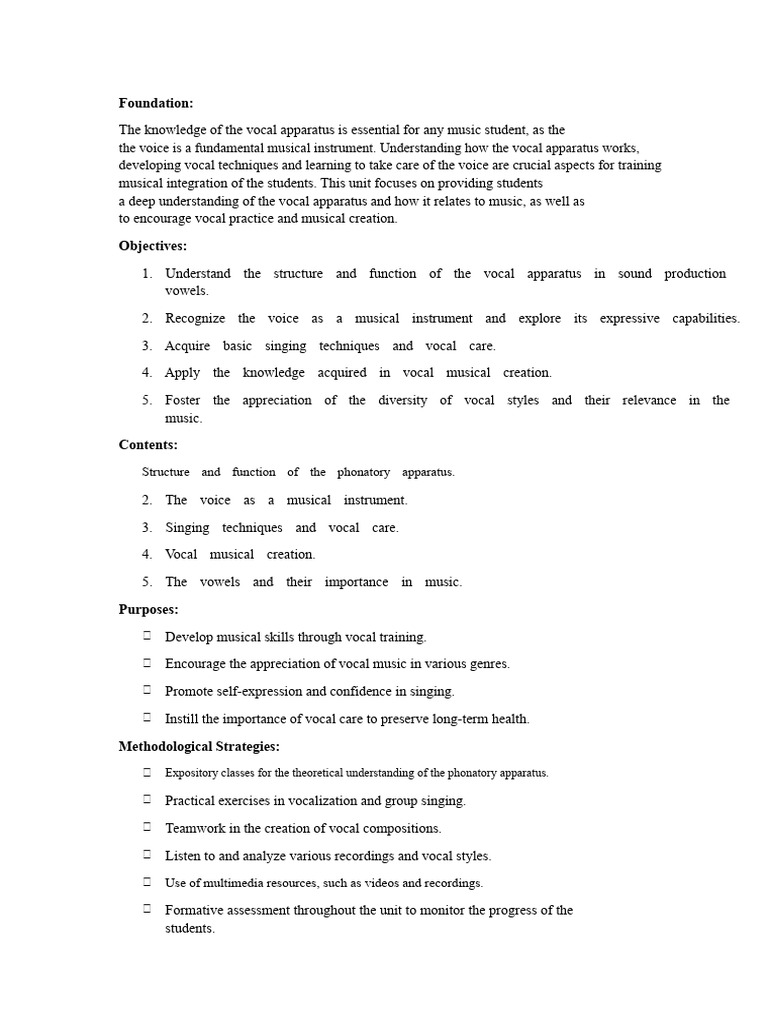 Didactic Sequence Phonatory Apparatus | PDF | Singing | Vocal Pedagogy