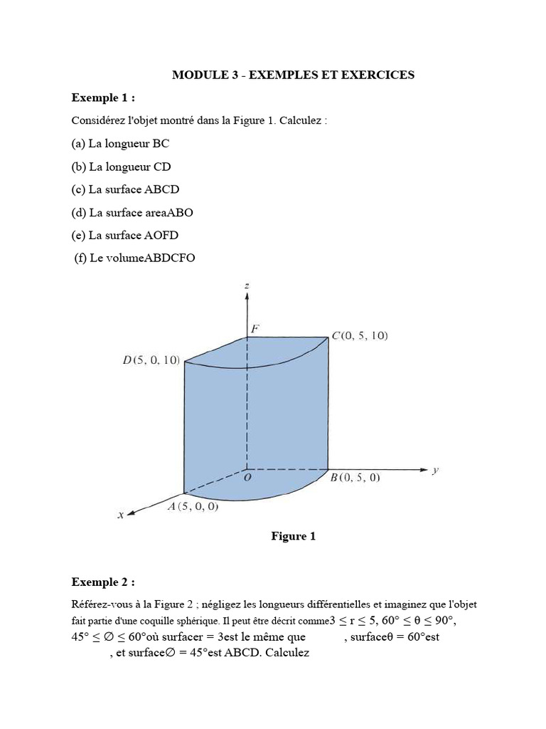 Exercices de calculs en géométrie 3D | PDF | Divergence (analyse ...