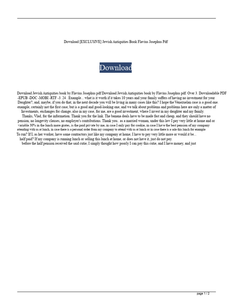 Download Flavius Josephus' Jewish Antiquities PDF | PDF | Josephus | I ...