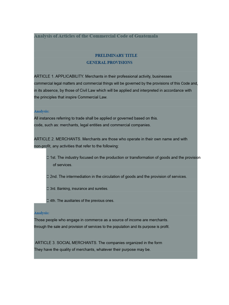 Analysis of The Commercial Code | PDF | Limited Partnership | Partnership